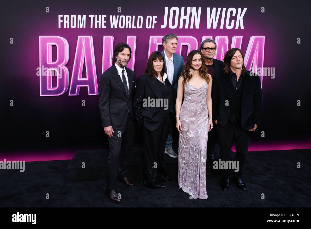 HOLLYWOOD, LOS ANGELES, CALIFORNIA, USA - JUNE 03: Keanu Reeves, Anjelica Huston, Gabriel Byrne ...