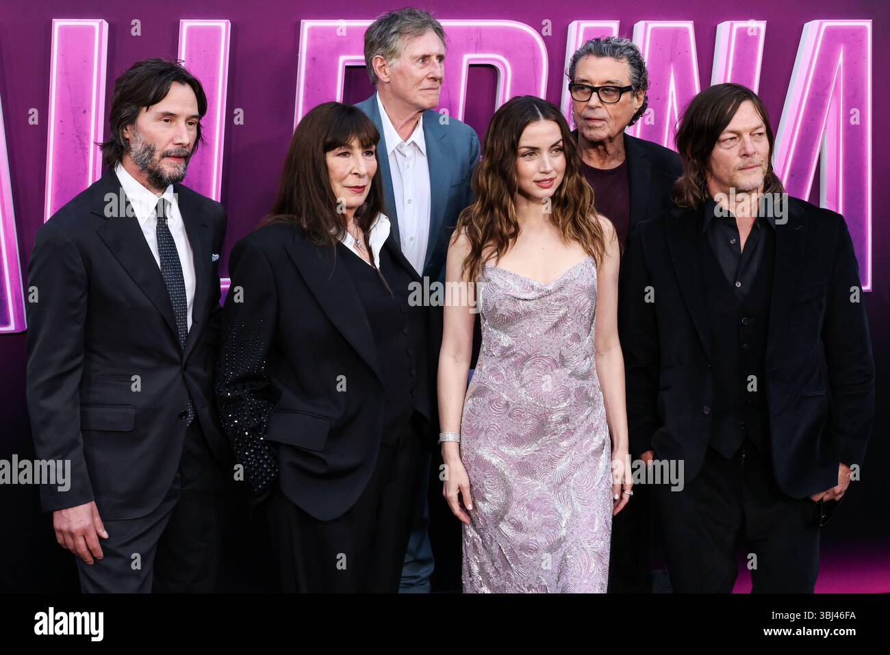 HOLLYWOOD, LOS ANGELES, CALIFORNIA, USA - JUNE 03: Keanu Reeves, Anjelica Huston, Gabriel Byrne ...