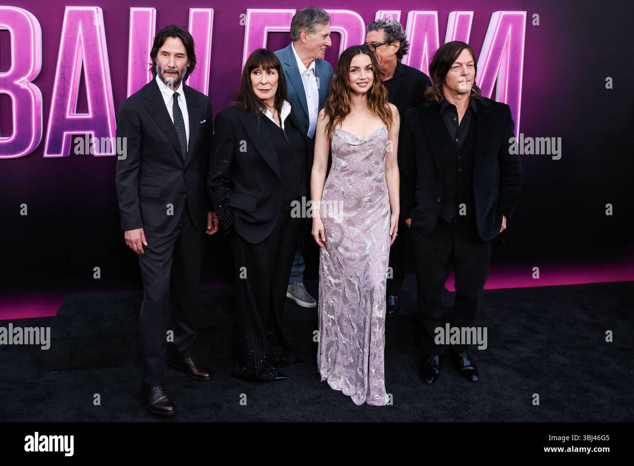 HOLLYWOOD, LOS ANGELES, CALIFORNIA, USA - JUNE 03: Keanu Reeves, Anjelica Huston, Gabriel Byrne ...