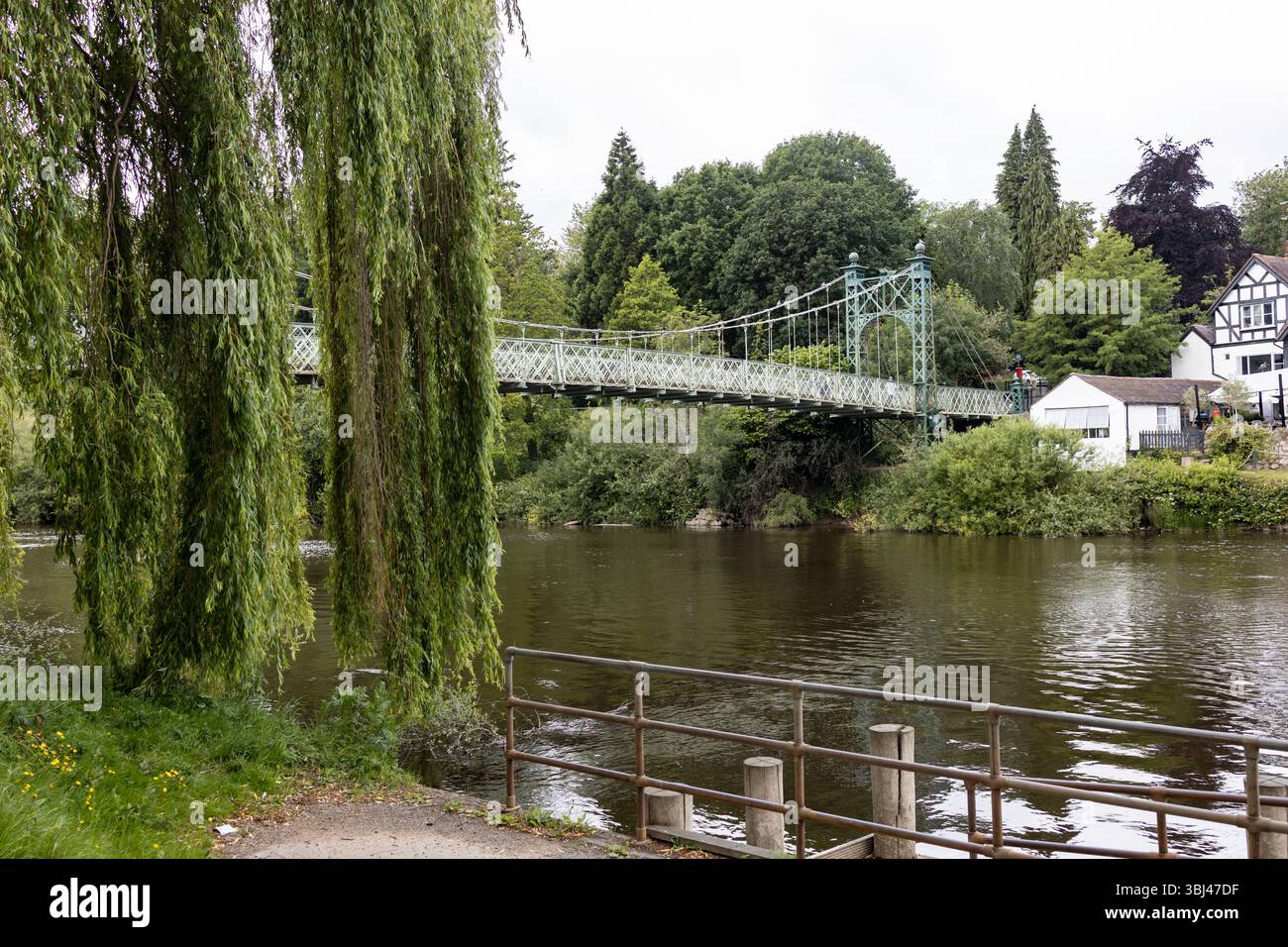 Suspension Bridge in The Quarry Park, Shrewsbury Stock Photo - Alamy