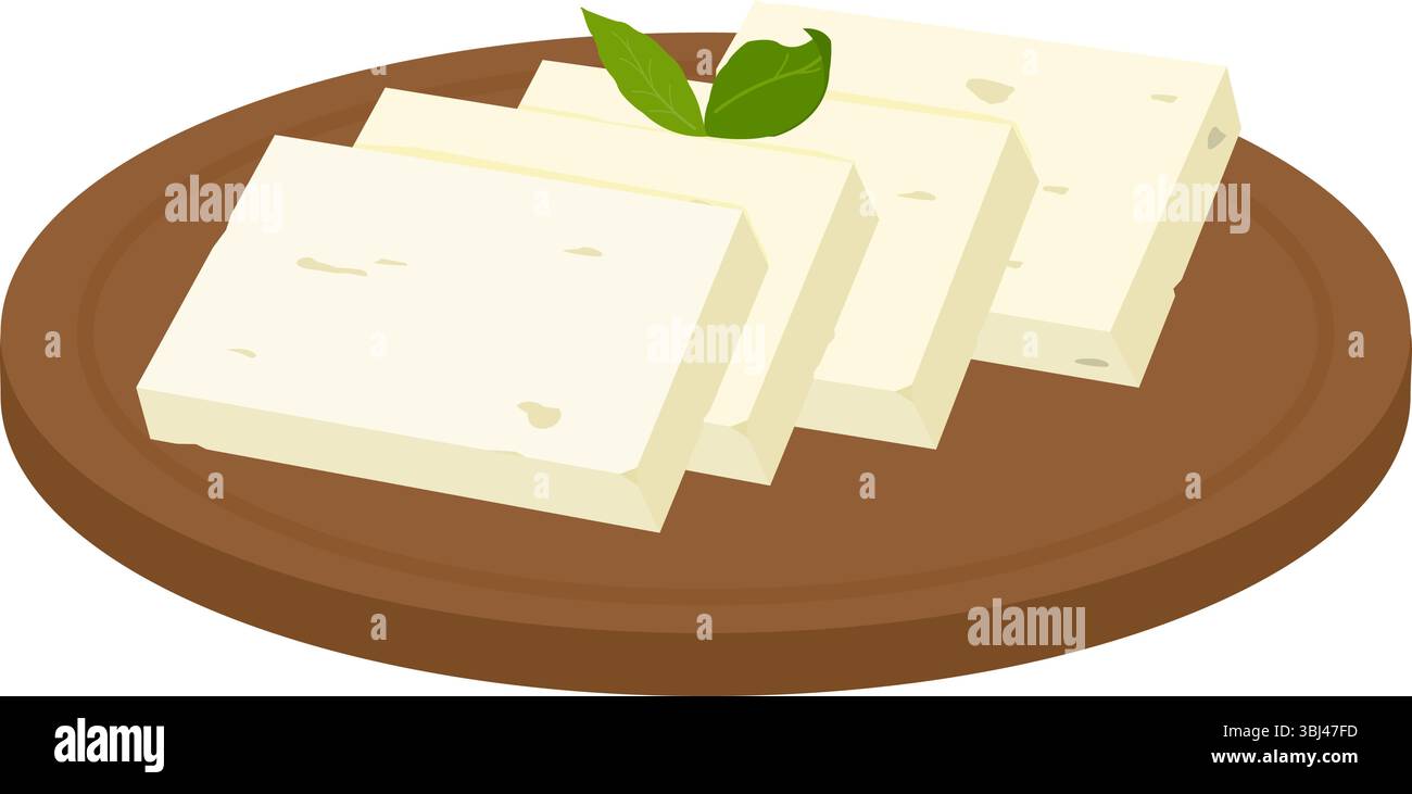 Slice green cheese basil Stock Vector Images - Alamy