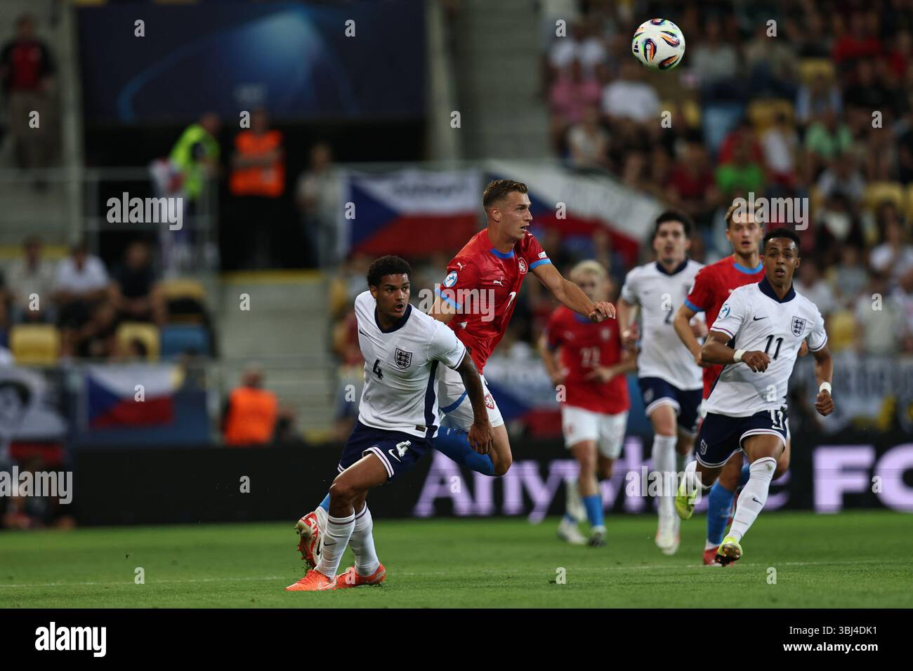 Daniel Fila (Czech Republic U21) Jarell Quansah (England U21) during ...
