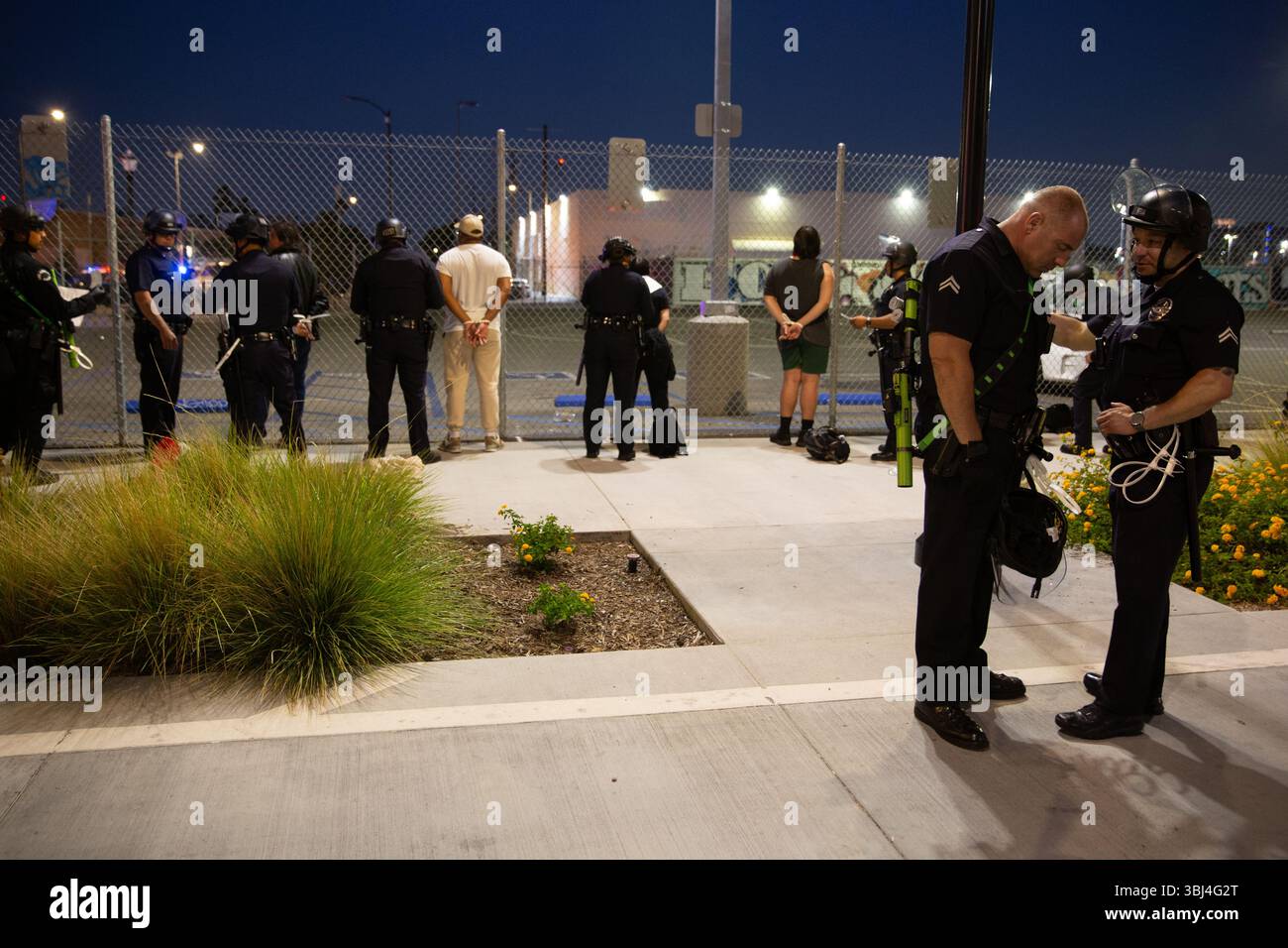 Los Angeles, USA. 13th June, 2025. LAPD officers arrest demonstrators ...