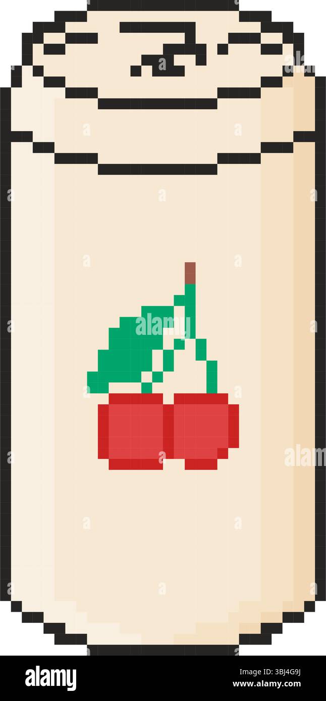 8 bit soda drink icon. Pixel art object. Old school computer graphic ...