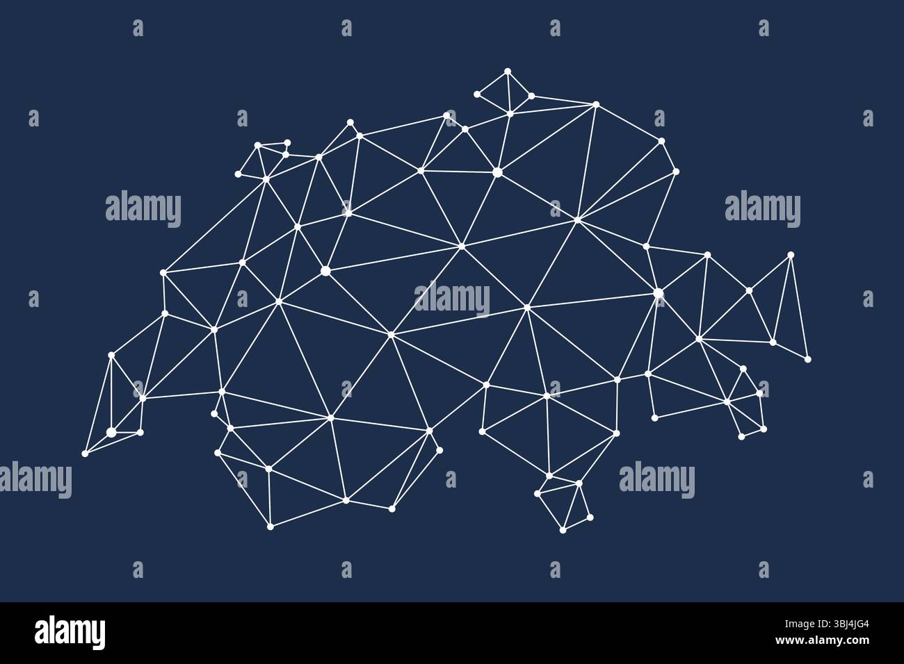 Switzerland map. Abstract geometric map - connection dots grid lines ...