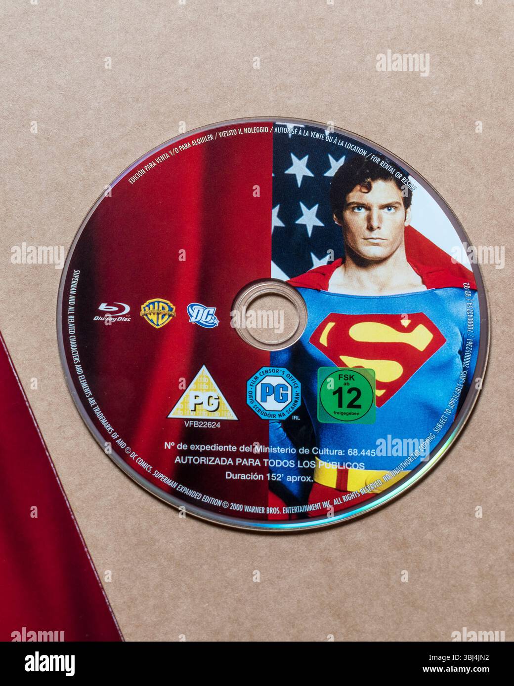 Superman Blu-ray disc featuring Clark Kent played by Christopher Reeve ...