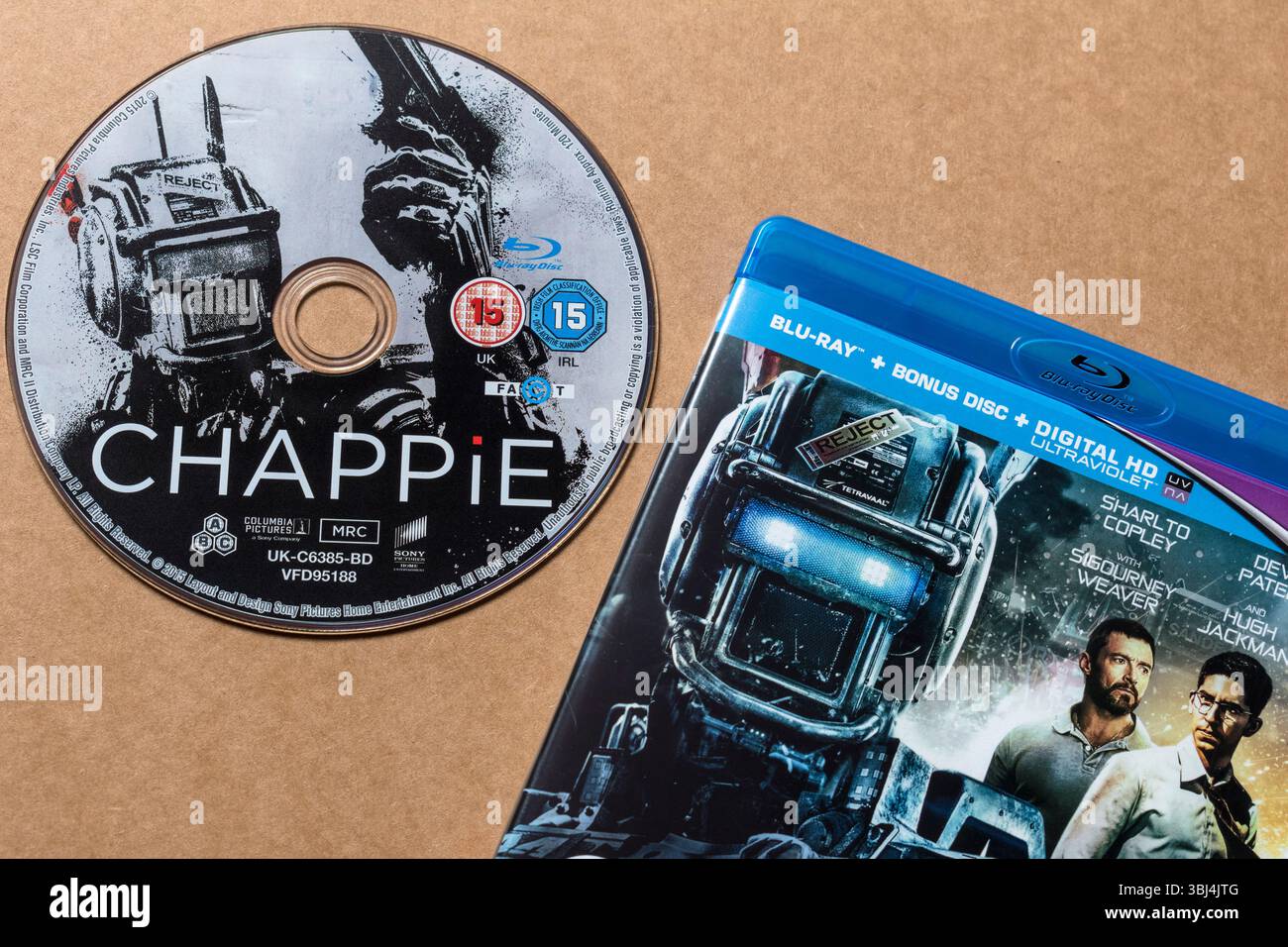 Chappie Blu-ray case with disc isolated on blank background. Editorial ...