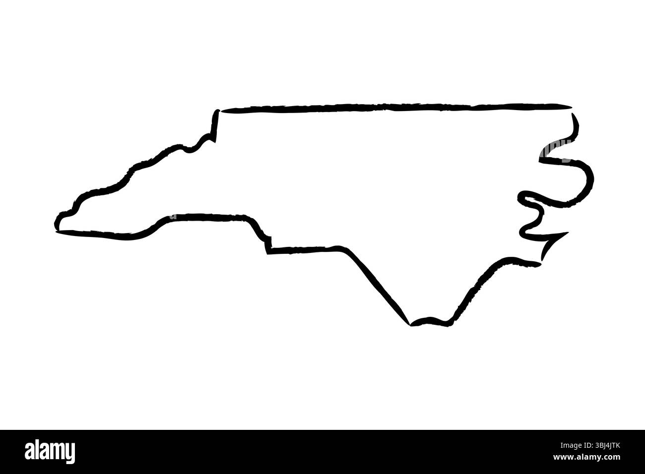 North Carolina hand drawn map. Simple US state outline sketch map ...
