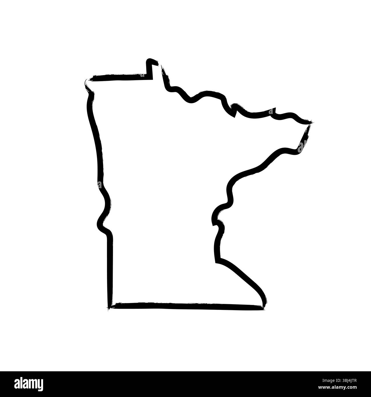 Minnesota hand drawn map. Simple US state outline sketch map. Doodle ...