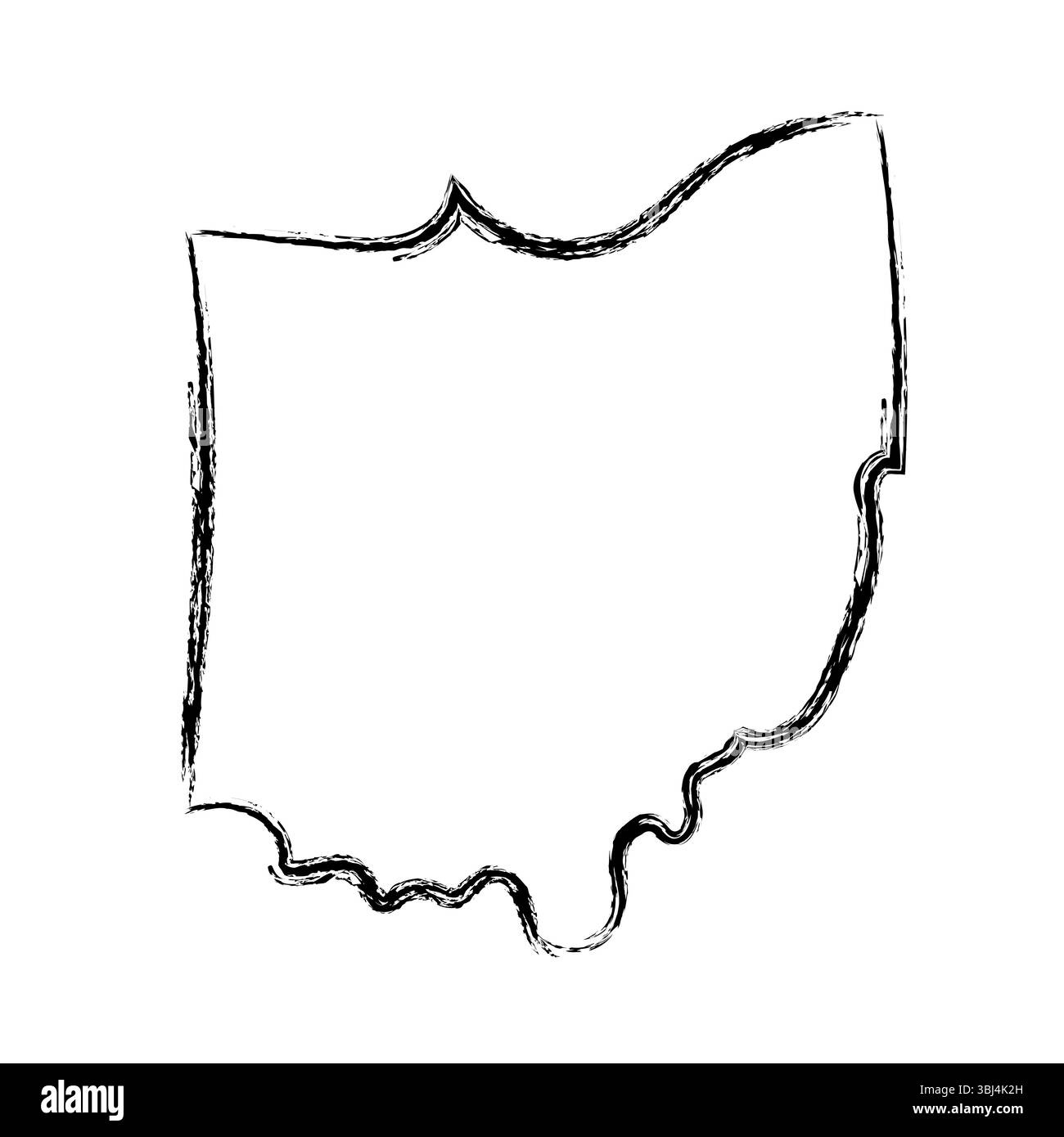 Ohio map outline concept sketch. Isolated vector graphics hand drawn ...