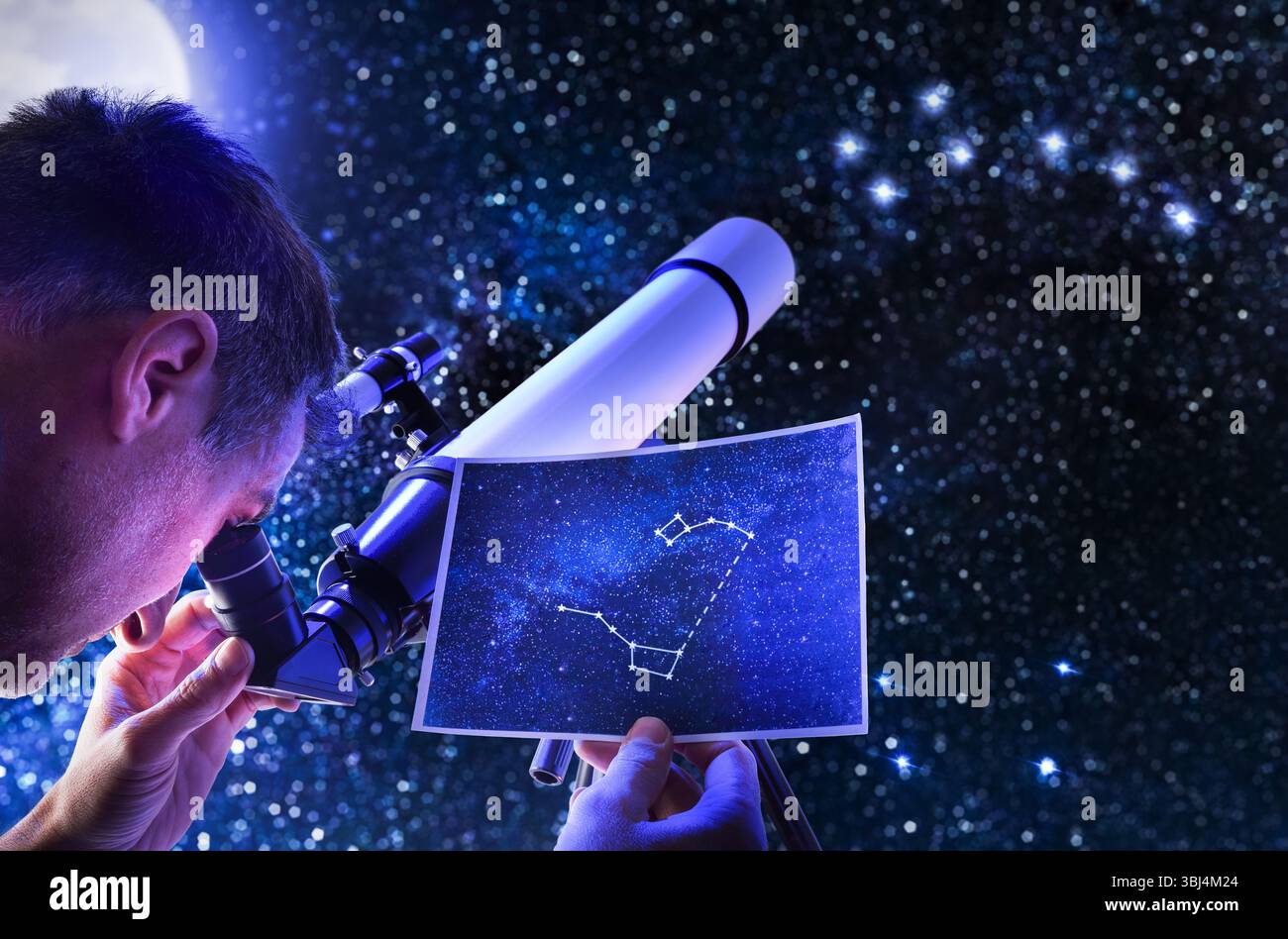Person looking at map of planets hi-res stock photography and images ...