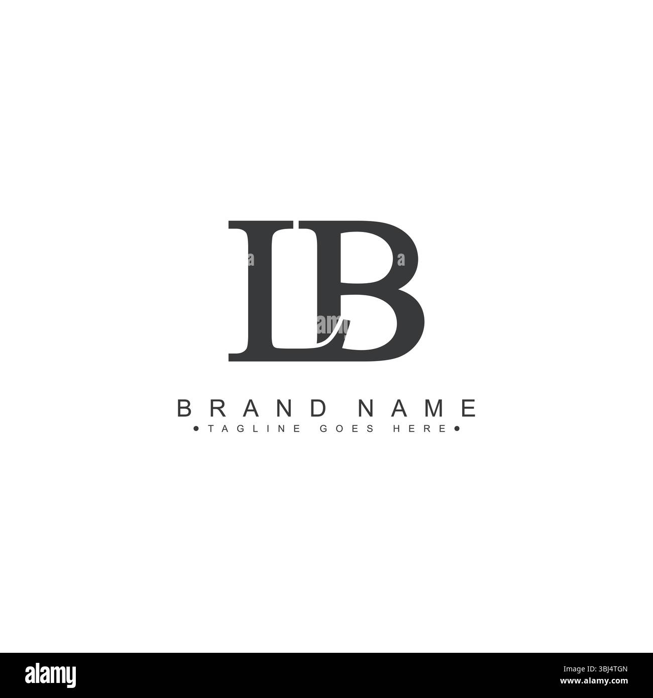 Creative Monogram for Initial Letter LB Logo - Minimal Vector Logo Template for alphabet L & B ...