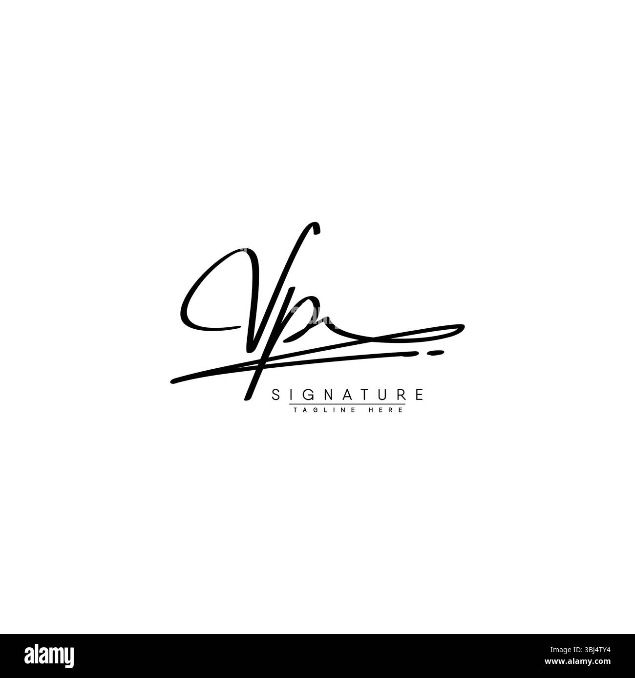 Handwritten Signature logo for Initial Letter VP - Vector Logo Template ...