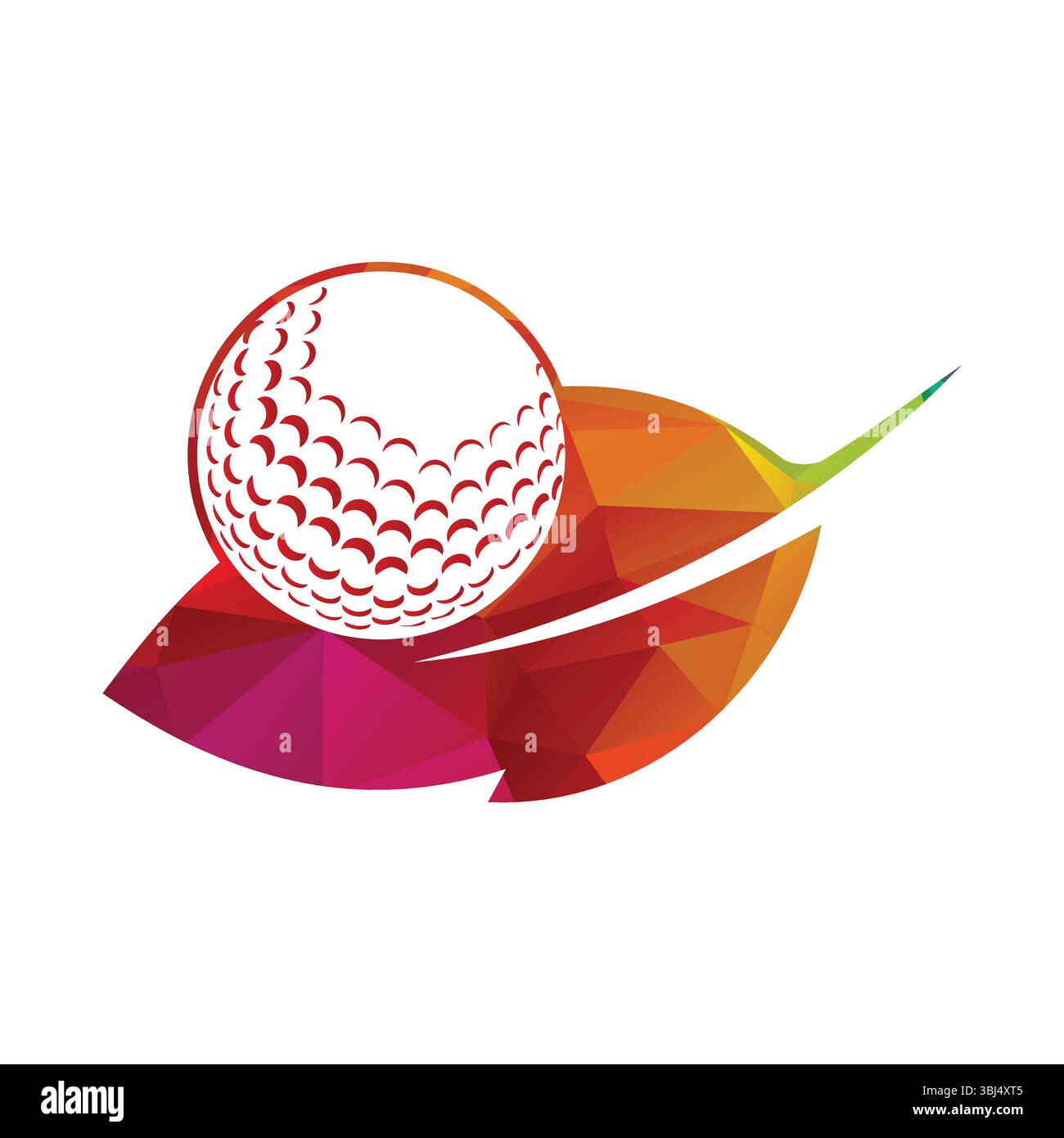 Golf ball and leaf logo vector illustration Stock Vector Image & Art ...