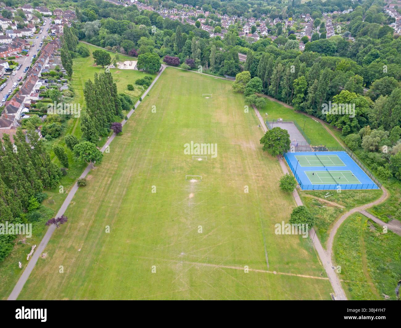 aerial view of chinbrook meadows a large public park in the london ...