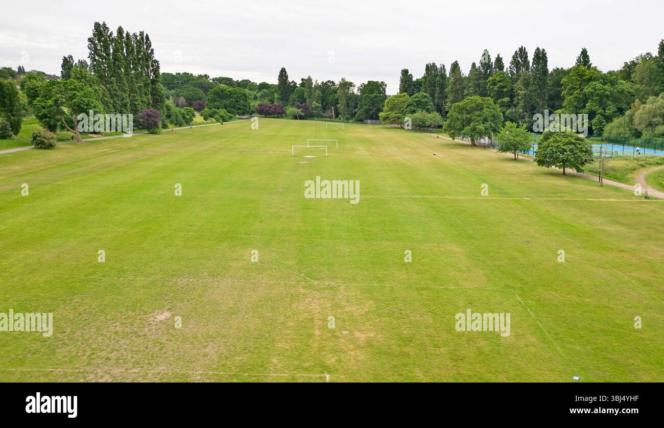 aerial view of chinbrook meadows a large public park in the london ...