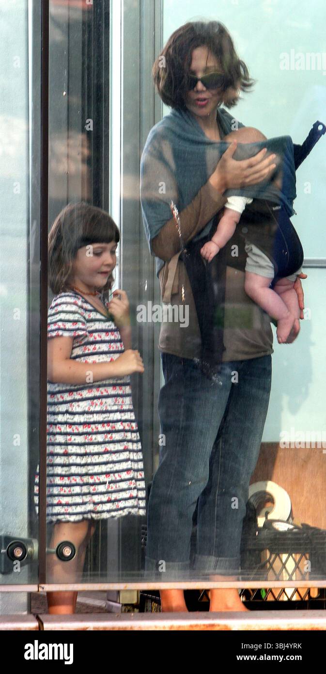Maggie Gyllenhaal and her husband Peter Sarsgaard with their children ...