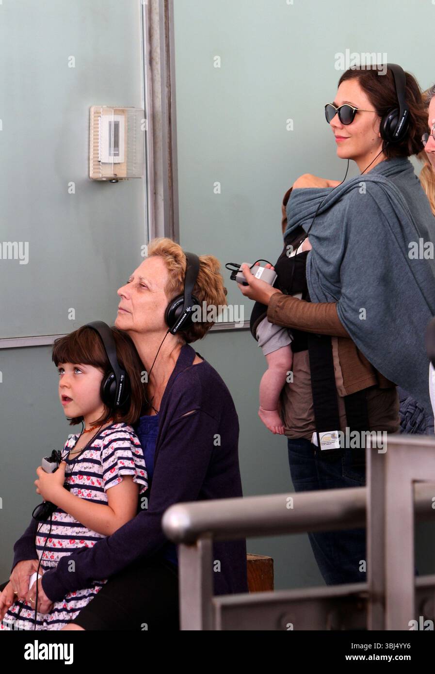 Maggie Gyllenhaal and her husband Peter Sarsgaard with their children Ramona and Gloria paid a ...