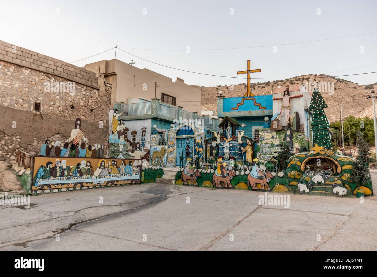 ALQOSH, IRAQ - SEPTEMBER 28, 2022: Christian decorations in Alqosh ...