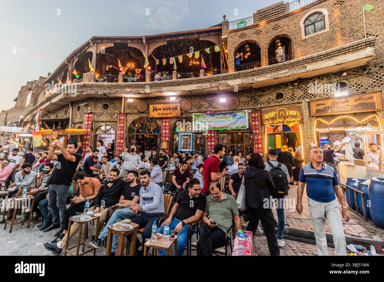 ERBIL, IRAQ - OCTOBER 7, 2022: People at a cafe at Bakhi Shar (City ...