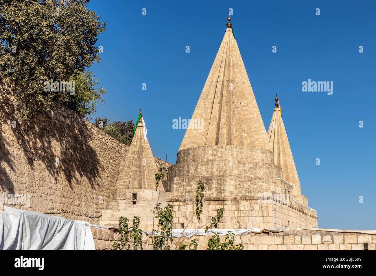 Dome of Sheikh Adi ibn Musafir tomb in Lalish temple complex, Kurdistan ...