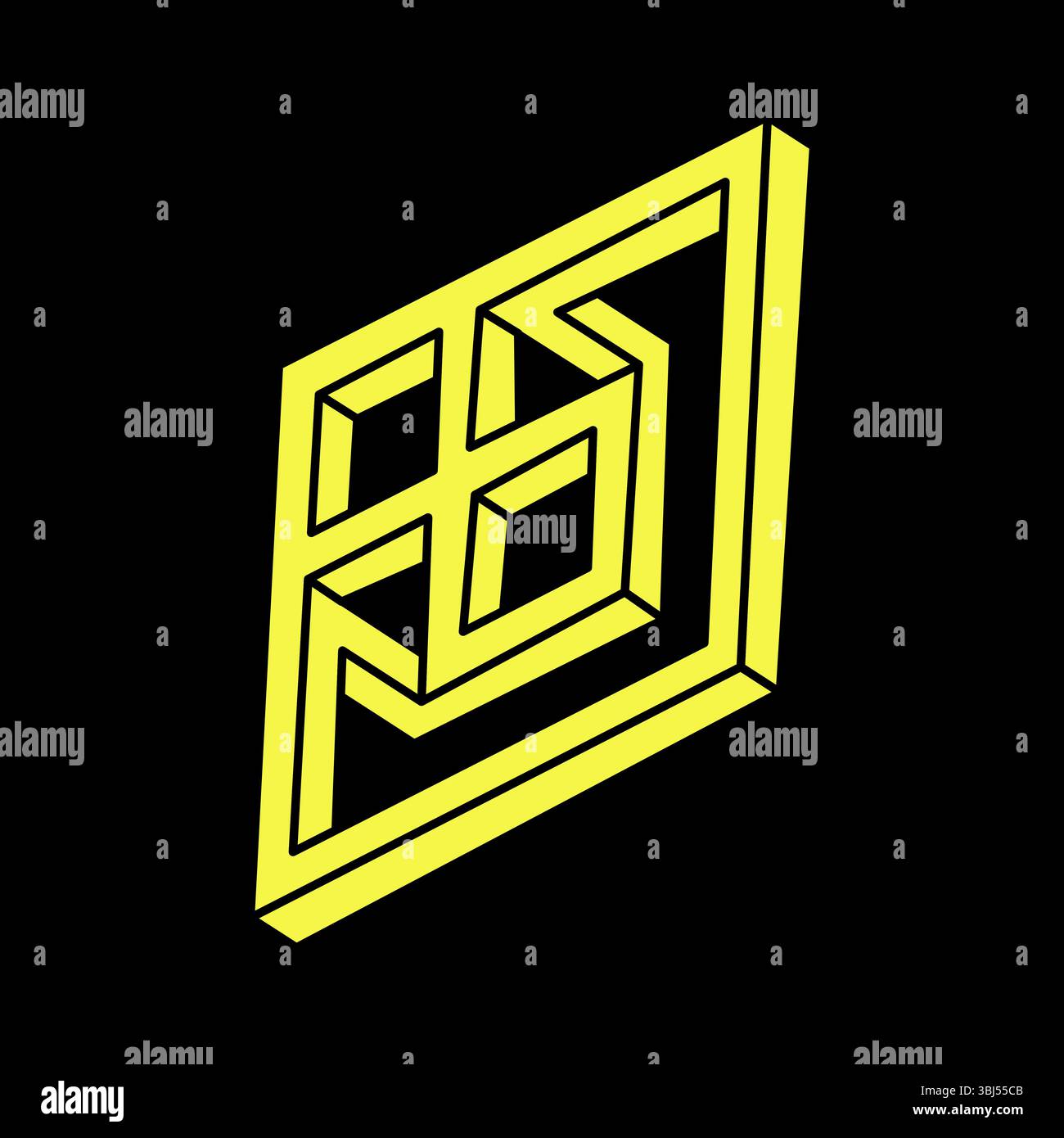 Optical illusion shapes. Impossible objects. Optical art figures ...