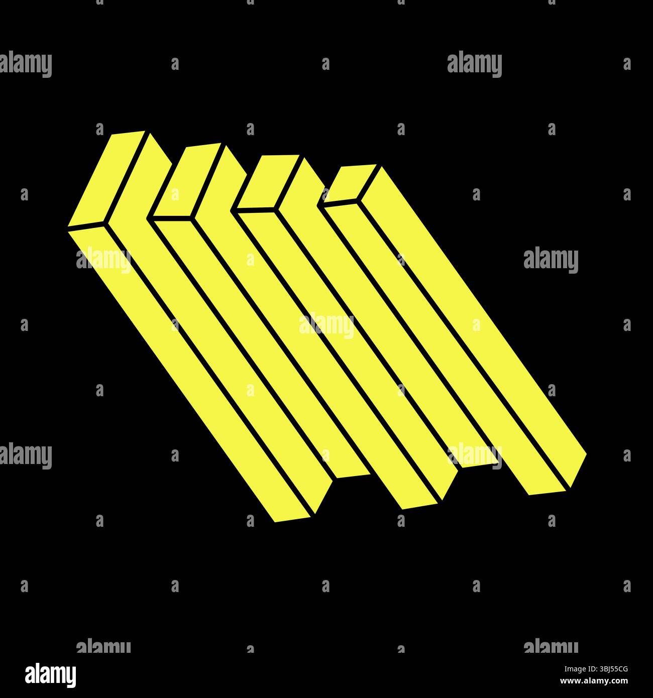 Impossible object. Optical illusion shapes. 3d illustration. Geometric ...
