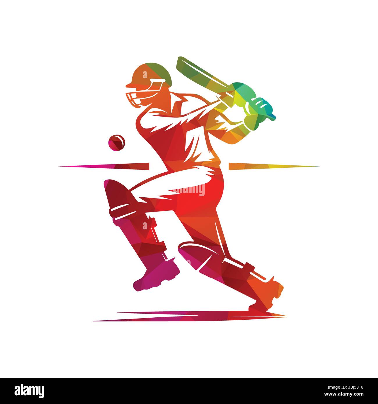 Cricket Player Logo Design Vector Illustration Stock Vector Image & Art ...
