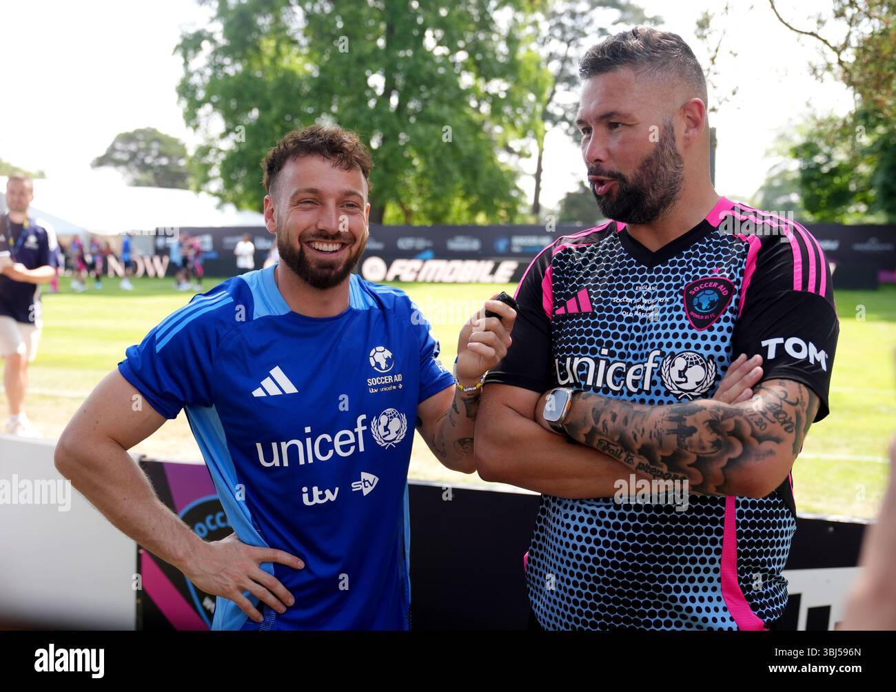 England's Sam Thompson (left) and World XI's Tony Bellew during a ...