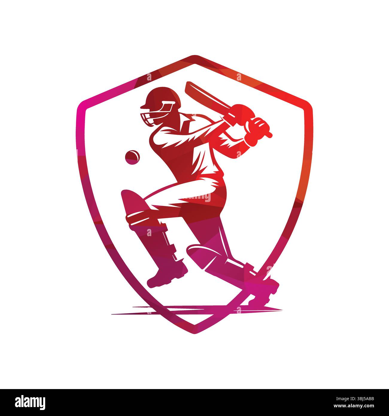 Cricket Player Logo Design Vector Illustration Stock Vector Image & Art ...