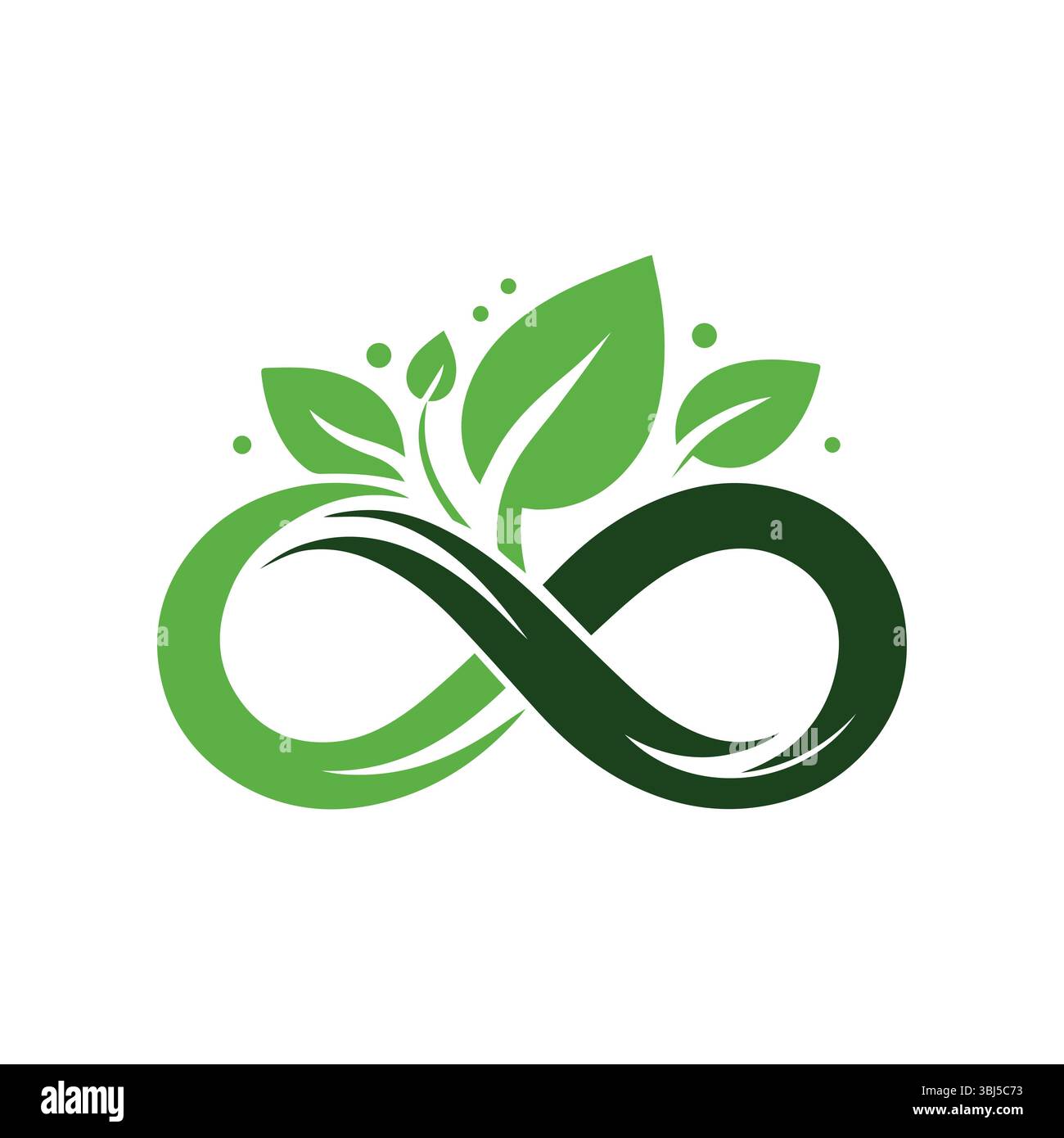 Eco-Friendly Infinity Symbol with Green Leaf Design Stock Vector Image ...