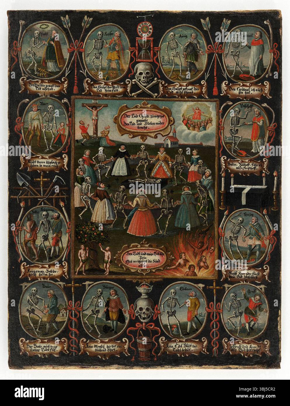 The Dance of death. Death (in the form of a skeleton) dances in ...