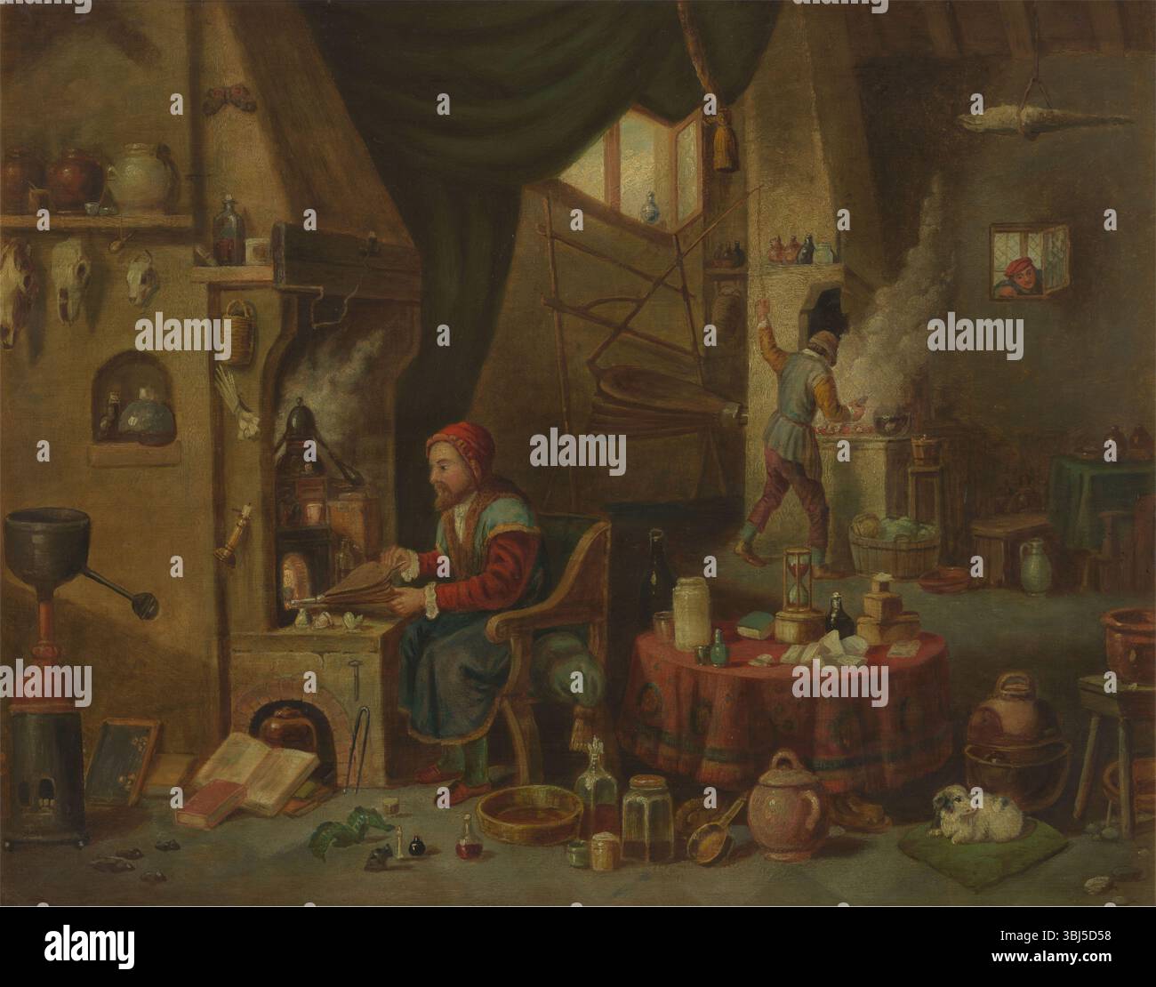 An alchemist in his laboratory, c1680s Stock Photo - Alamy