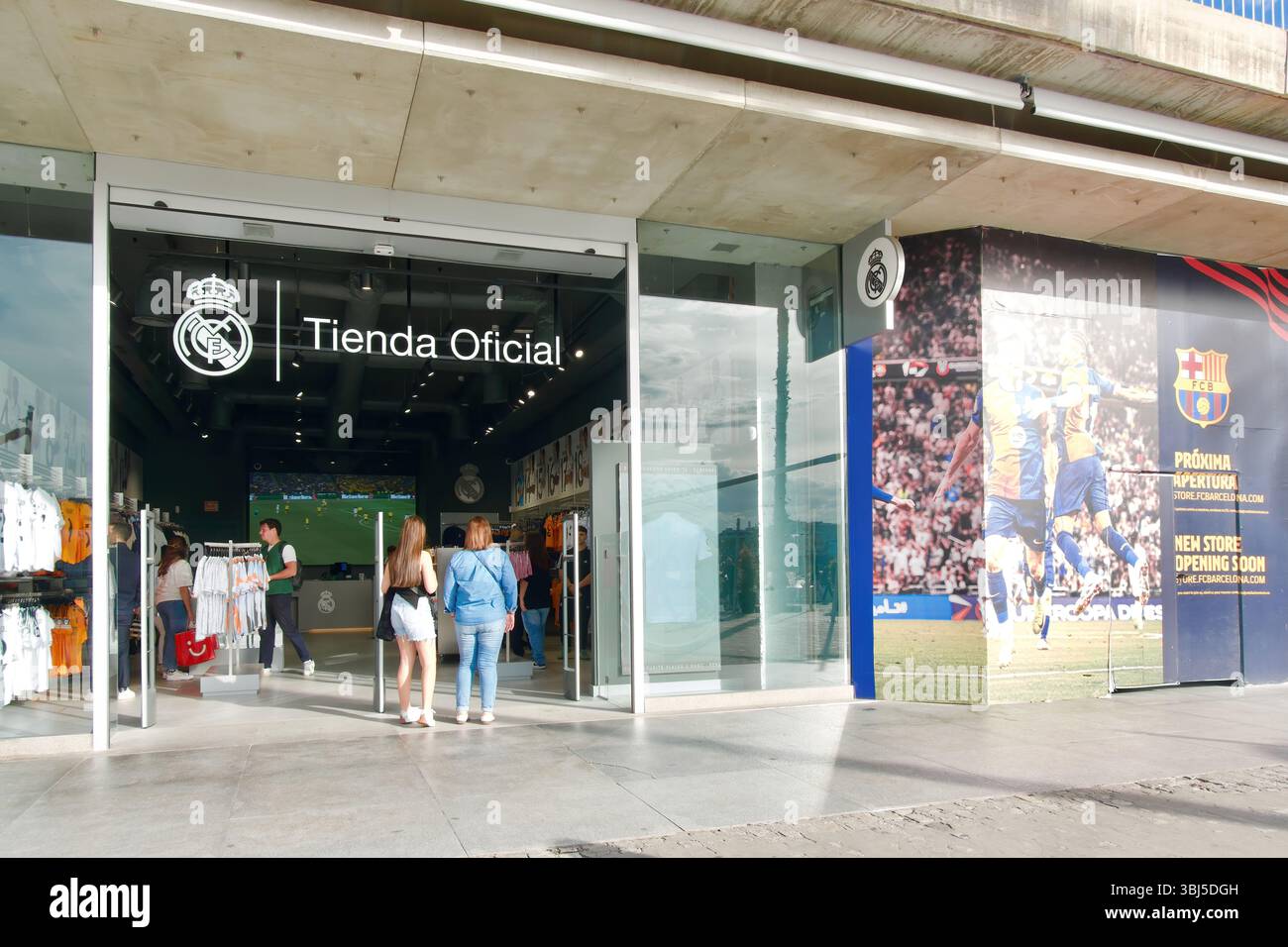 Rival Spanish football teams Real Madrid CF Official shop with soon to ...