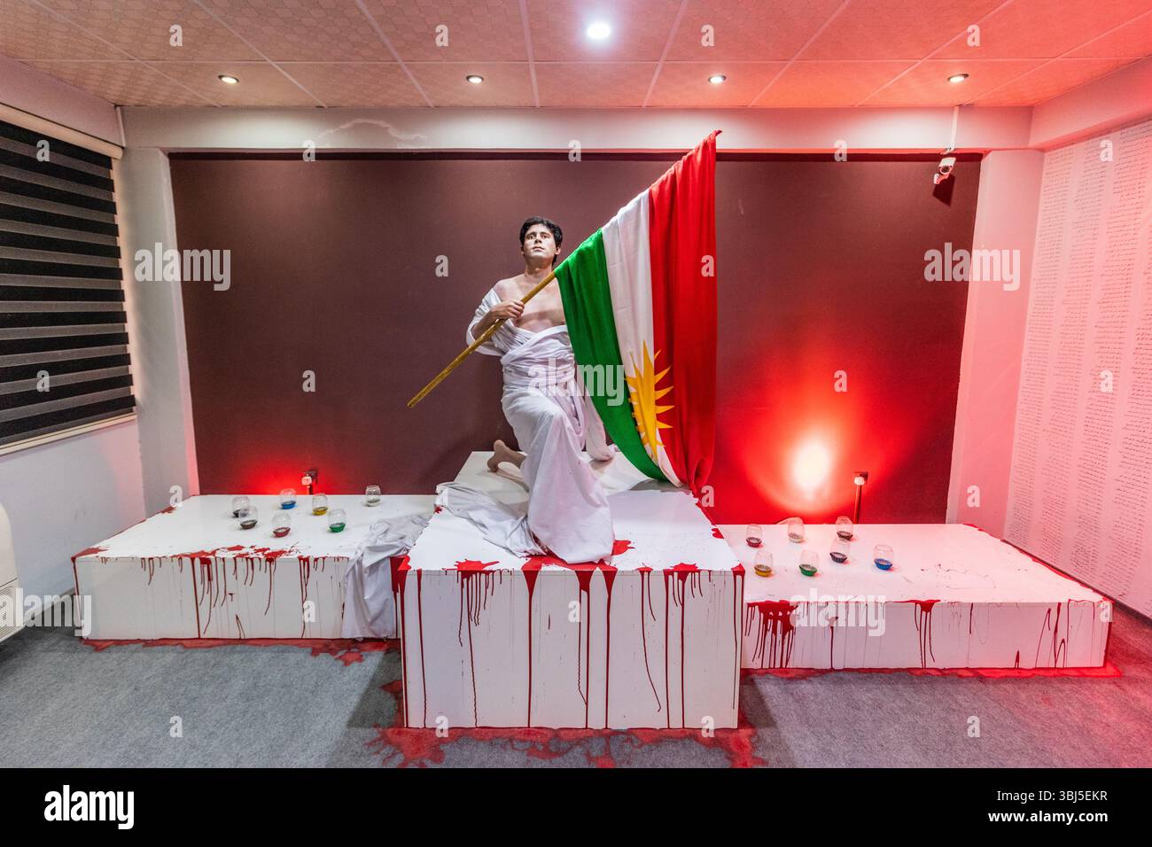 SULAYMANIYAH, IRAQ - OCTOBER 6, 2022: Art exhibits in Amna Suraka (Red ...