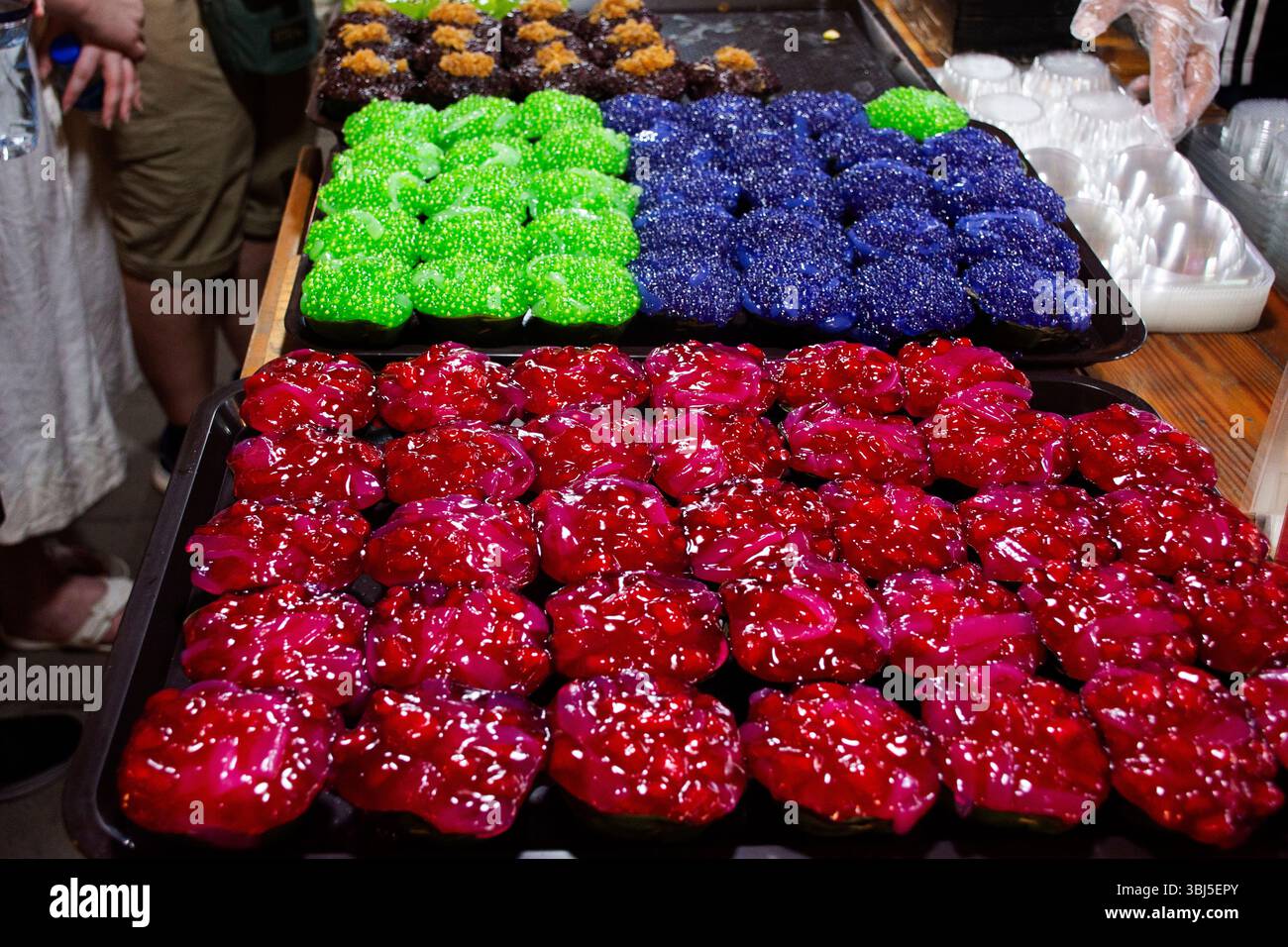 Traditional local thai snack food dessert Khanom Tako or Thai pudding ...