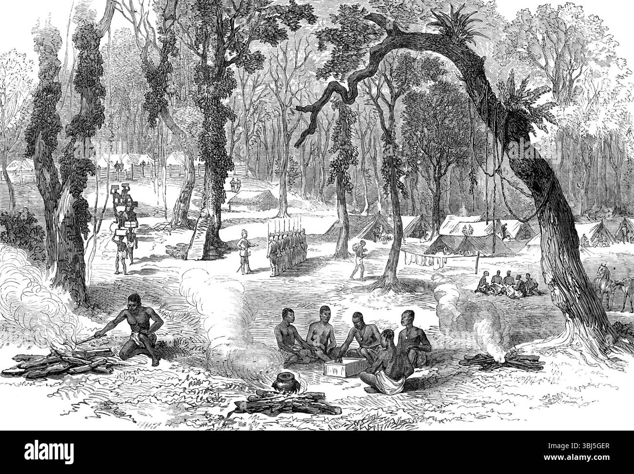 The Ashantee War: Moinsie, the base of the Adansi Hills, from a sketch ...