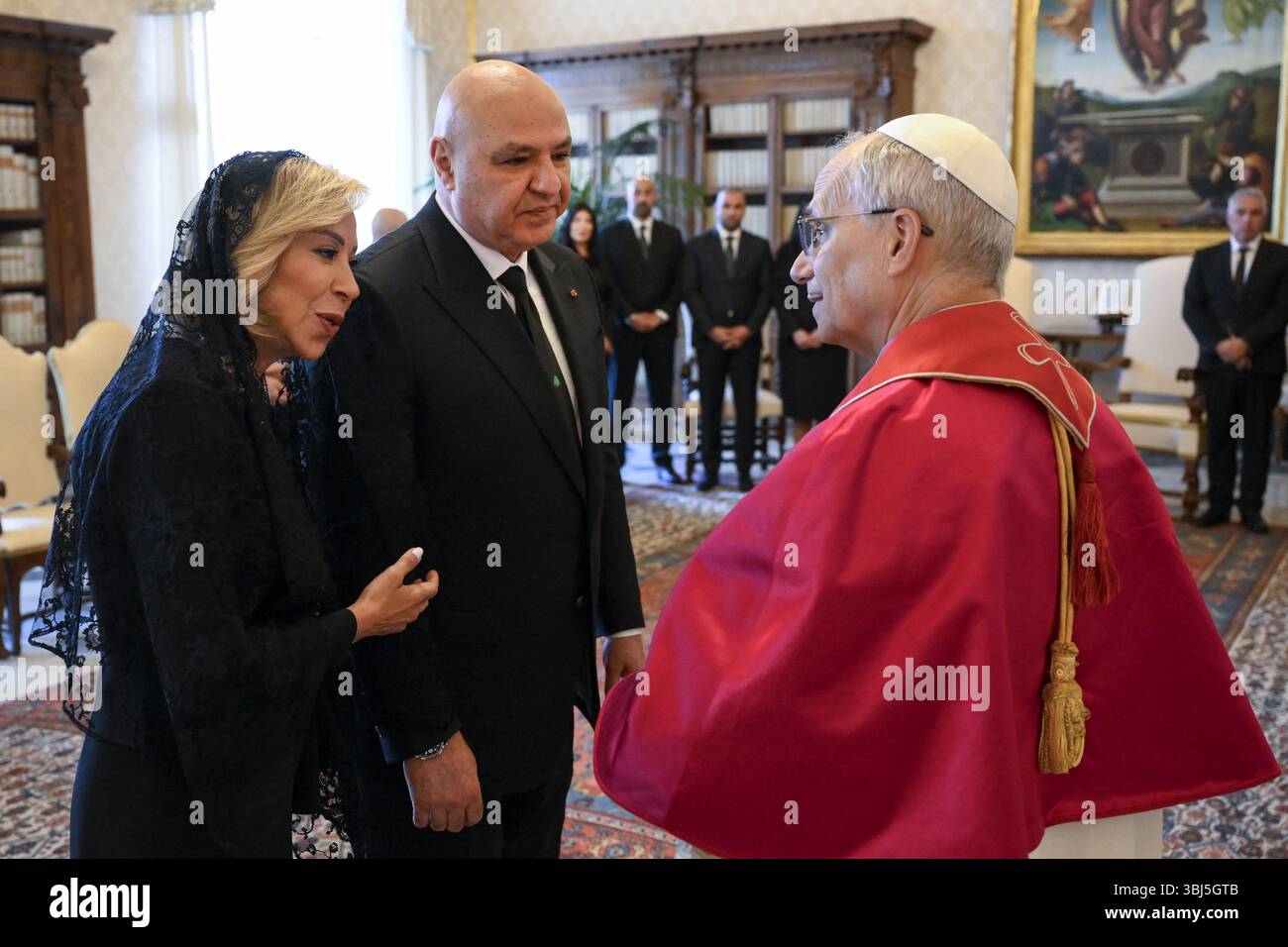 Pope Leo XIV meets president of Lebanon Joseph Aoun and his wife Nehmat ...