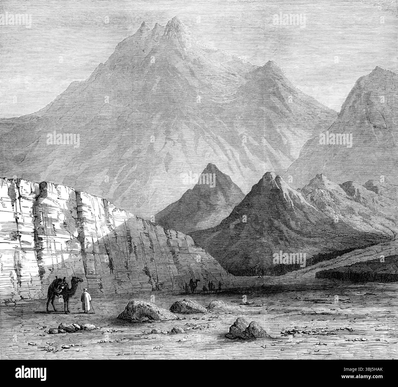 Jebel-El-Nur, regarded by Dr. Beke as Mount Sinai, 1874. Engraving from ...