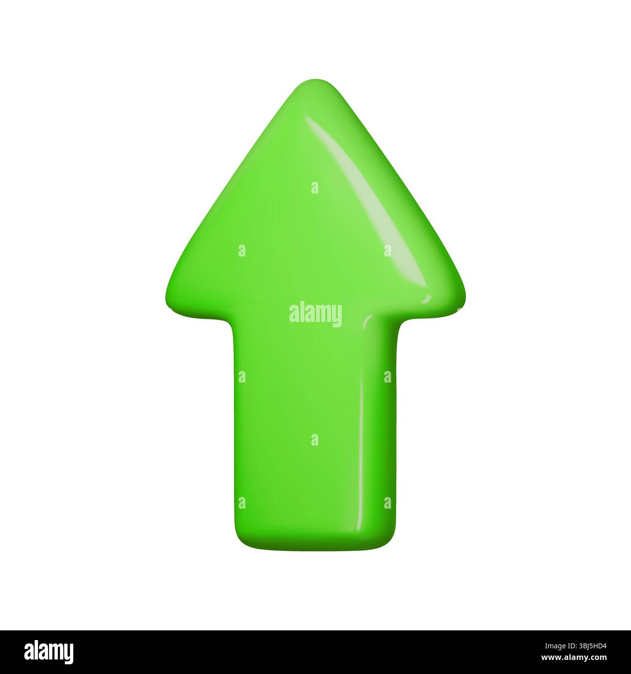 Bright green 3D arrow vector illustration, perfect for web icons ...