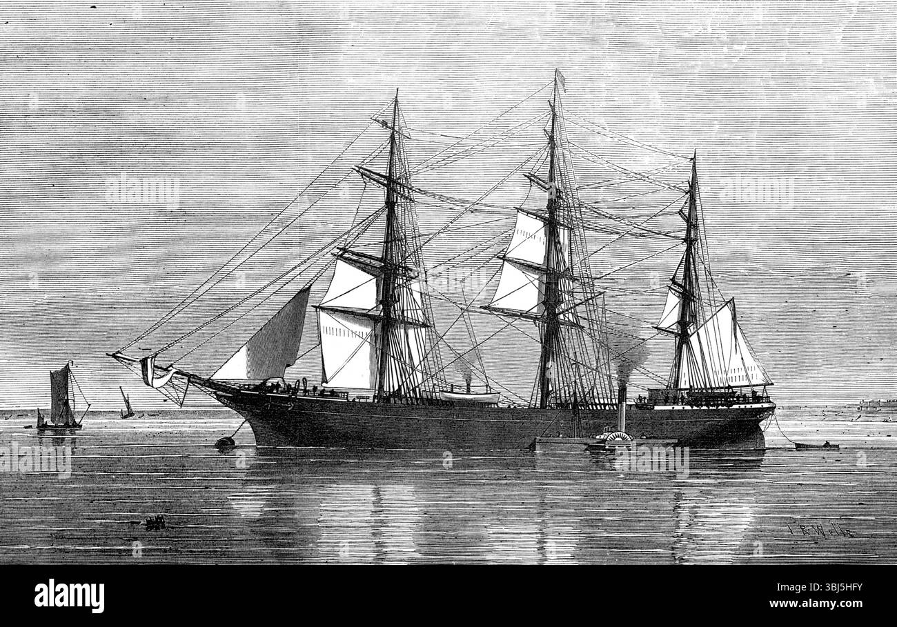 The Eastern Monarch, emigrant-ship for New Zealand, 1874. This fine ...