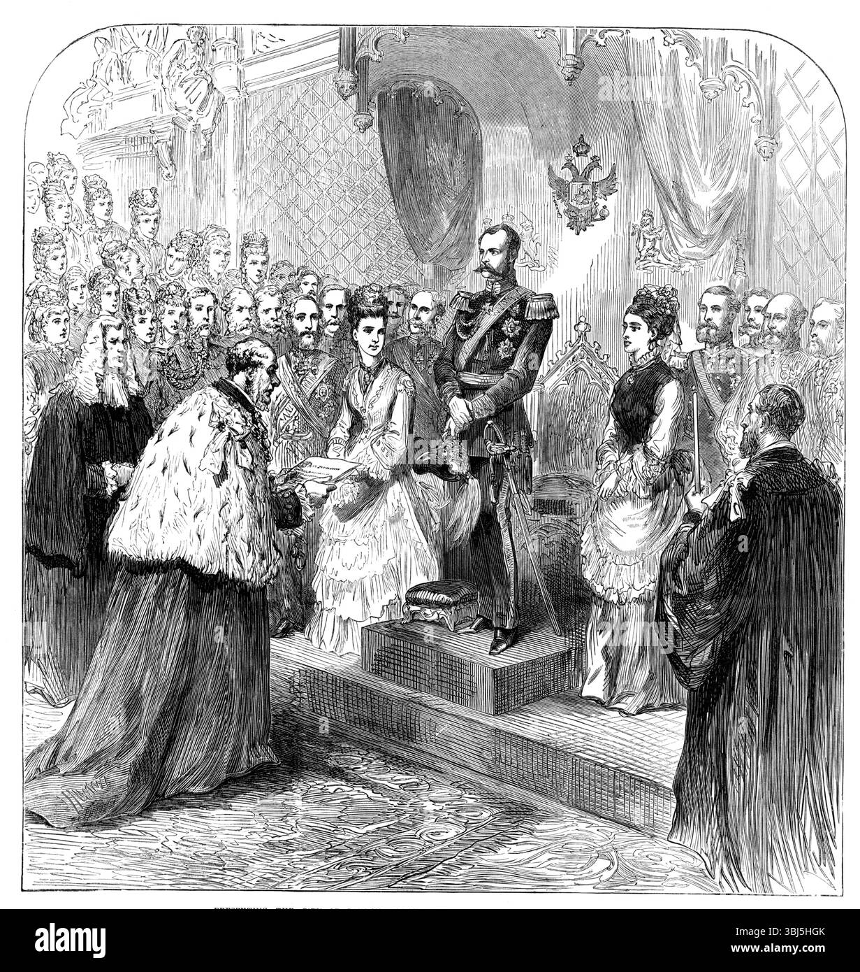 Presenting the City of London Address to the Emperor of Russia at Guildhall, 1874. Alexander II ...
