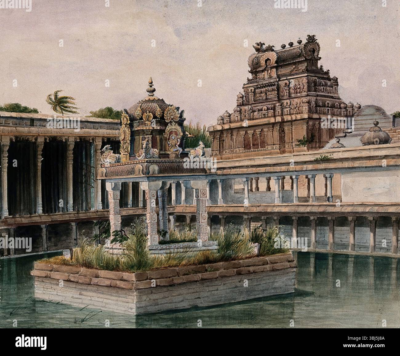 Trichy: the Jambukeswarar temple dedicated to Lord Shiva, (between 1800 ...