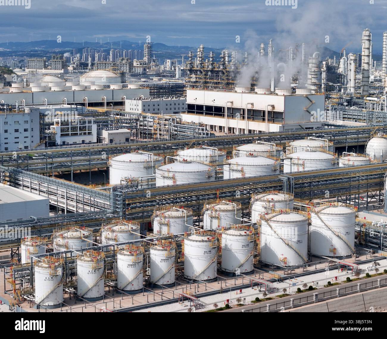 YANTAI, CHINA - JUNE 13, 2025 - Wanhua Yantai Industrial Park lined ...