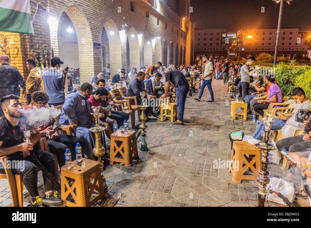 ERBIL, IRAQ - OCTOBER 8, 2022: People at a cafe at Bakhi Shar (City ...