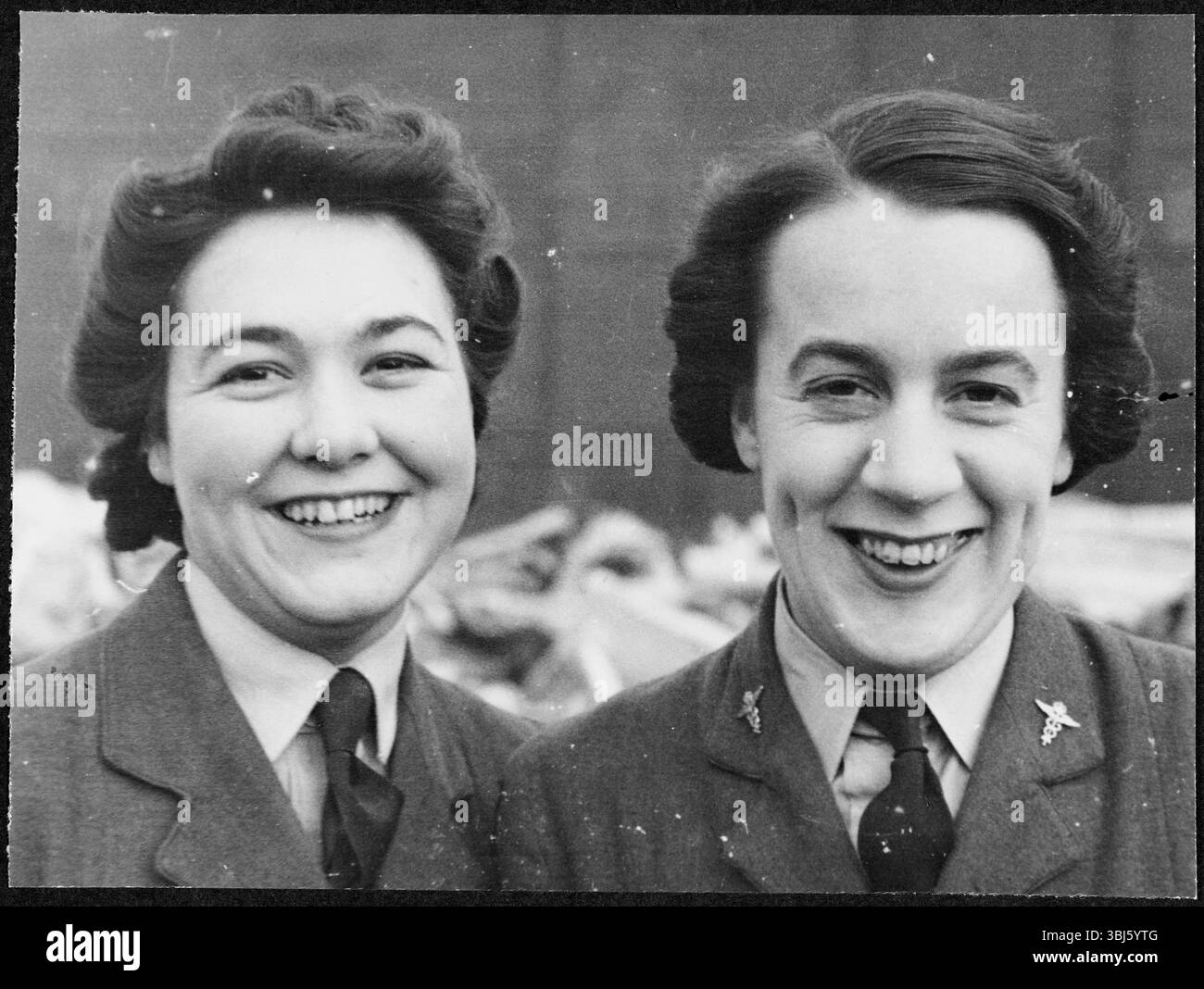 Portrait of WAAF aviators Georgie Frankland and Ethel 'Hoppy' Hopkins ...