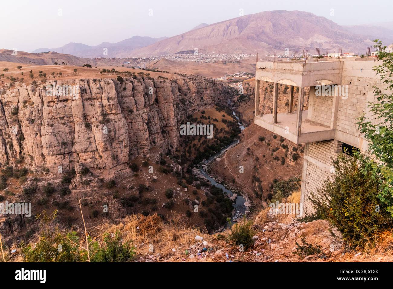 Evening view of Rawandiz (also Rawanduz) gorge in Kurdistan Region of ...