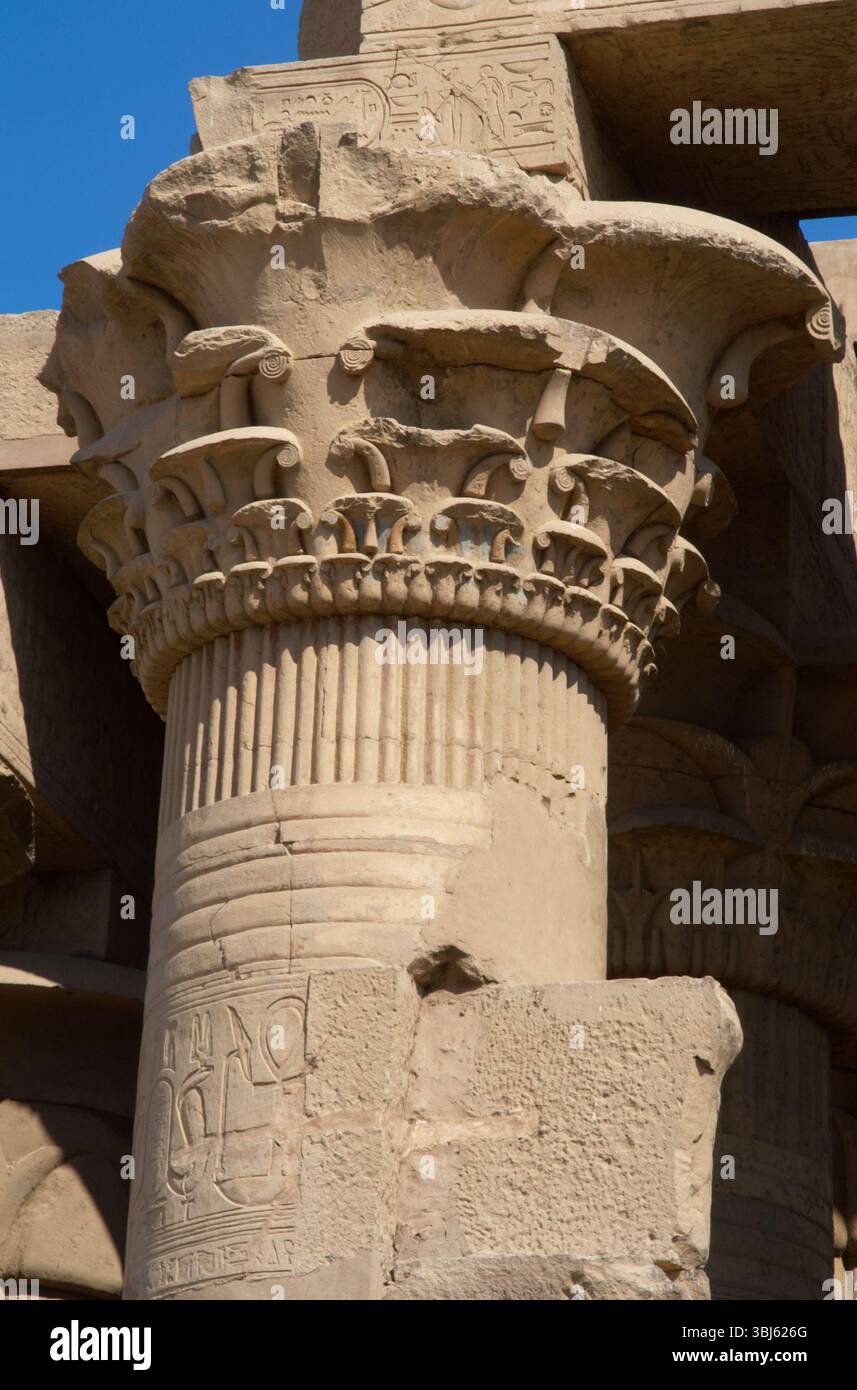 Papyrus column, Temple of Kom Ombo, Egypt, Ptolemaic Dynasty, 2nd ...