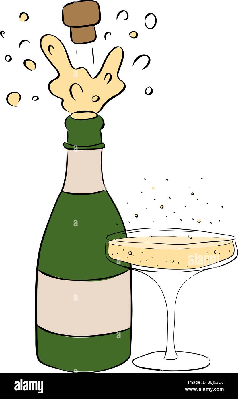 Champaign cork pop Stock Vector Images - Alamy