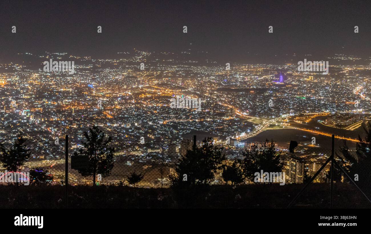 Night aerial view of Sulaymaniyah (Slemani), Kurdistan Region of Iraq ...
